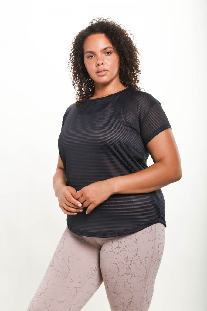 SHEER STRIPED MESH TEE | Activewear + Swim